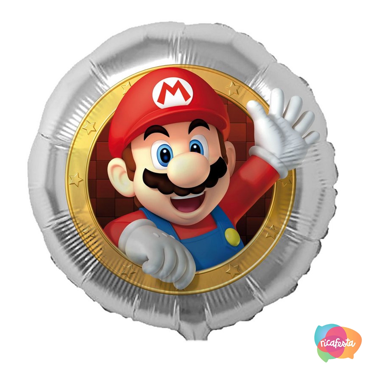 BALÃOMETALIZADO SUPER MARIO - BALÃO SUPER MÁRIO 46CM - RICA FESTAS
