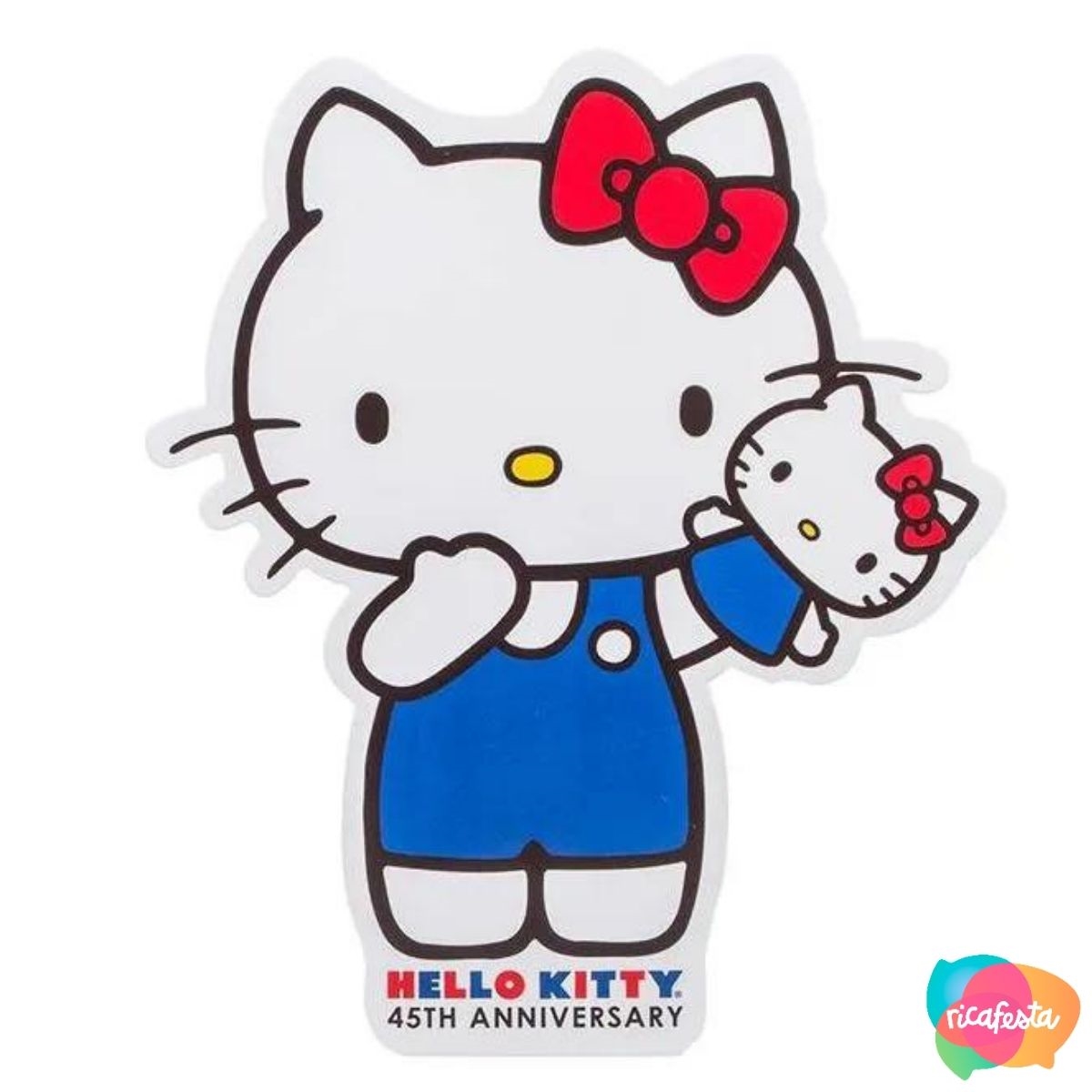 CARTAO HELLO KITTY 45 ANOS 14CM SHAPE - CARTAO HELLO KITTY 45TH - RICA ...