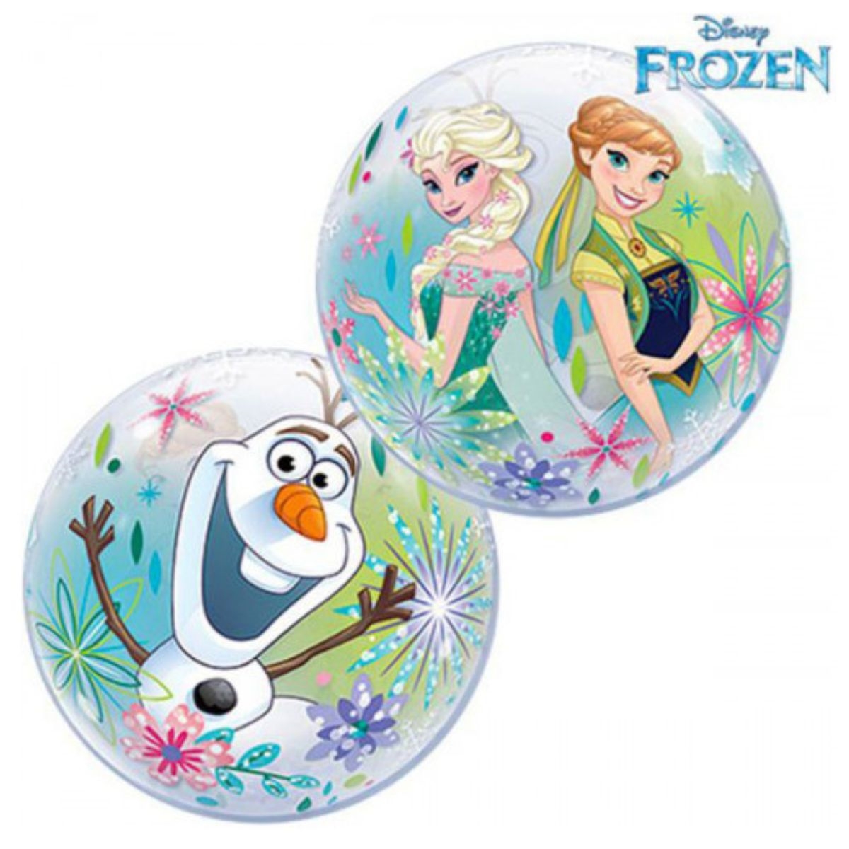 BALÃO BUBBLE FROZEN - BALÃO FROZEN 30CM NA VARETA - RICA FESTAS