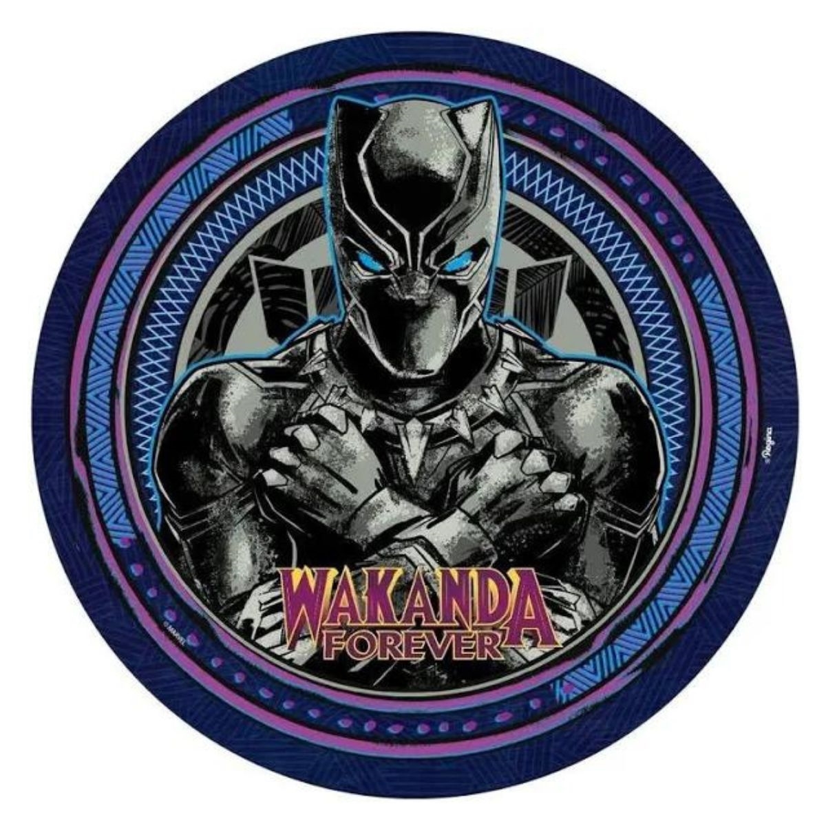 PRATO REDONDO PANTERA NEGRA WAKANDA COM 12 UNID - PRATO DE PAPEL ...