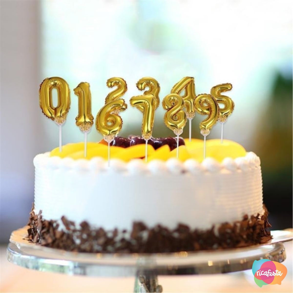 BALÃO TOPPER DE BOLO Nº1 12CM - BALÃO TOPPER DE BOLO Nº1 - RICA FESTAS