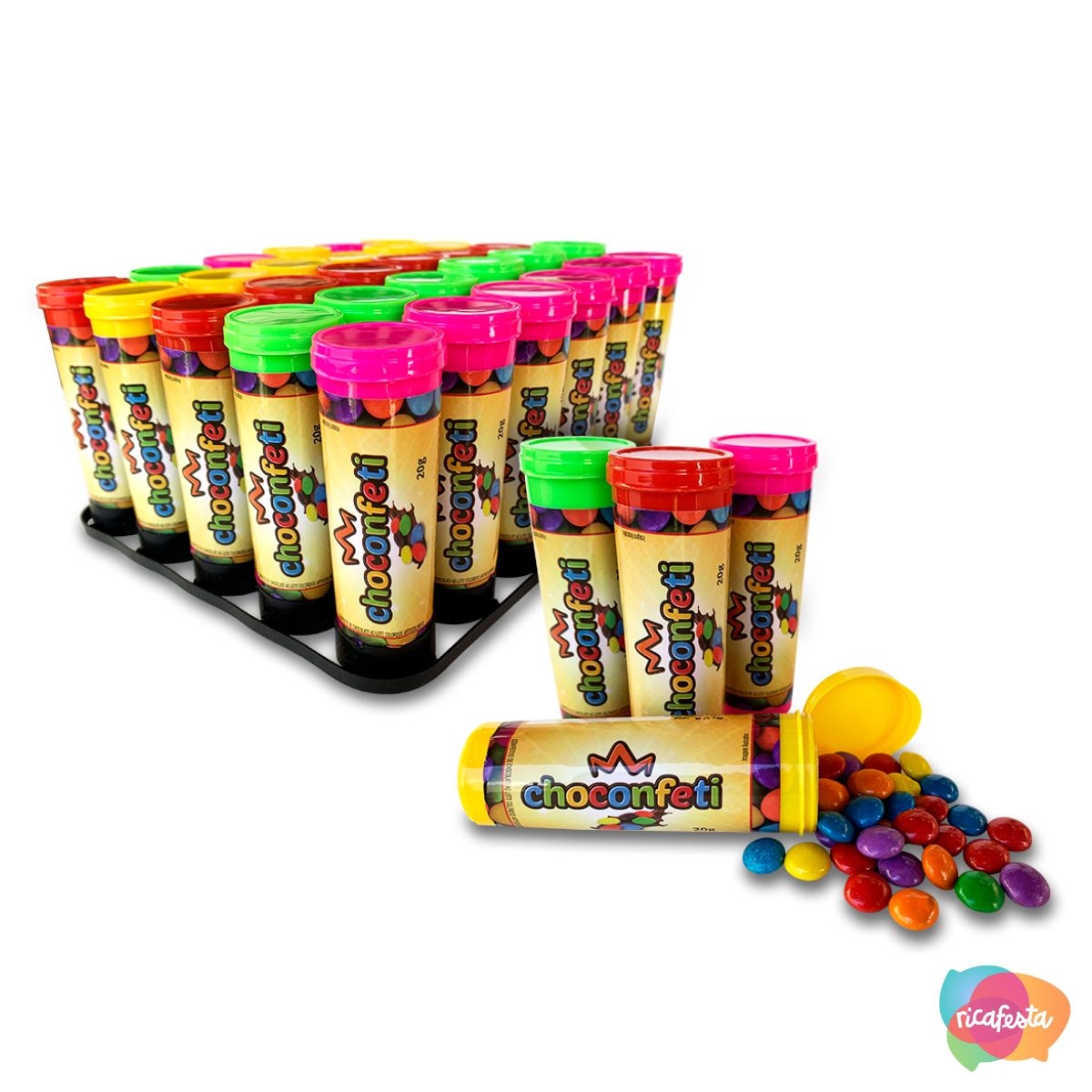 CONFETE CHOCONFETI - TUBINHO DE CHOCOLATE CHOCONFETI - RICA FESTAS