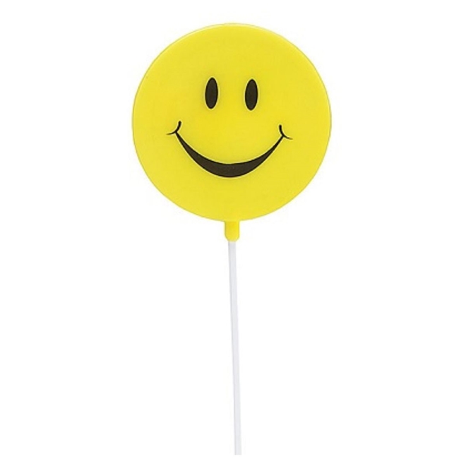 PICK SMILEY FACE PLASTICO 7CM UNITARIO - PICK SMILEY FACE - RICA FESTAS