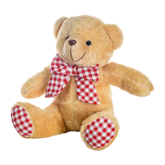 URSO PELÚCIA CUTE LAÇO XADREZ - URSO PELÚCIA CUTE LAÇO XADREZ - RICA FESTAS