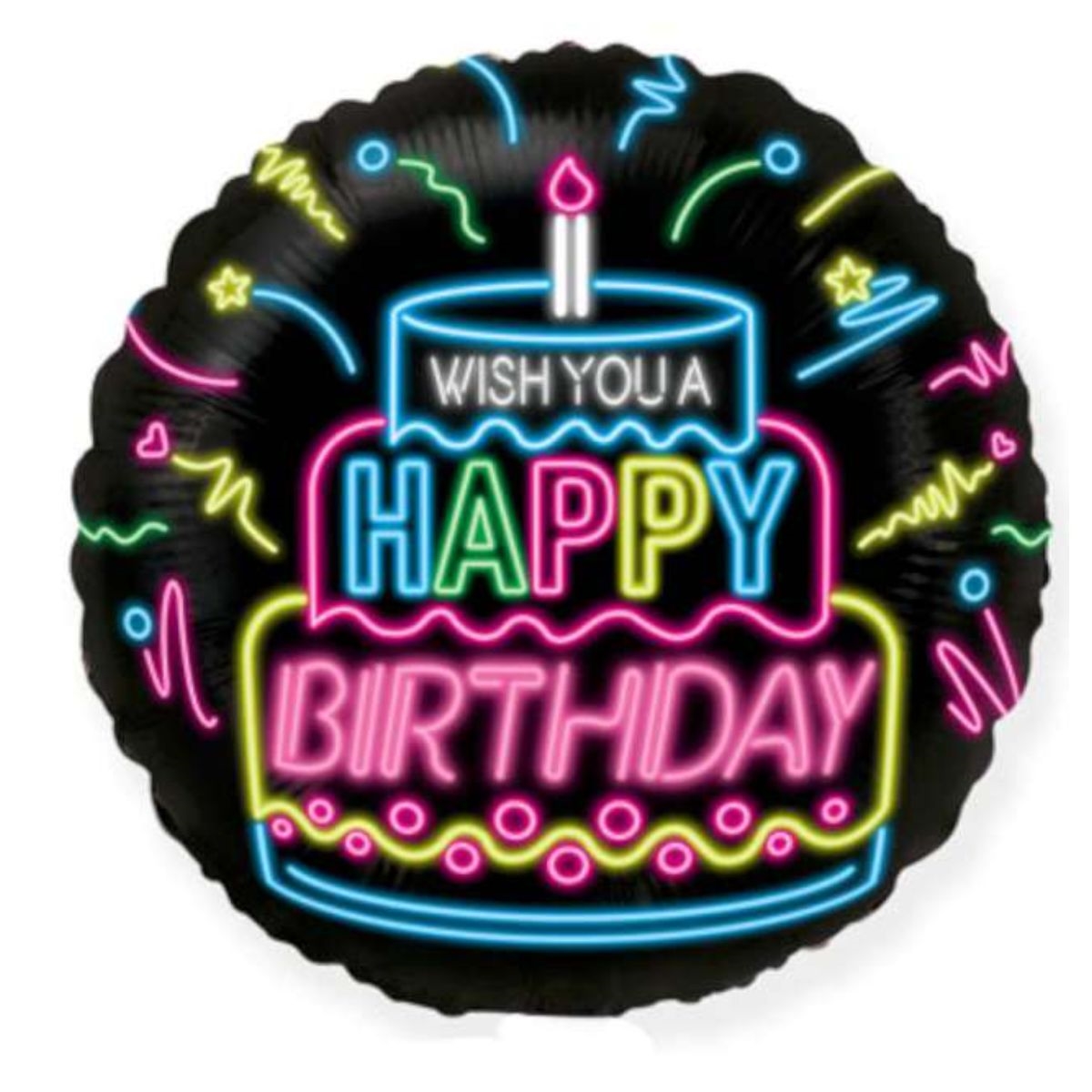 BALÃO REDONDO METALIZADO HAPPY BIRTHDAY NEON - BALÃO HAPPY BIRTHDAY ...