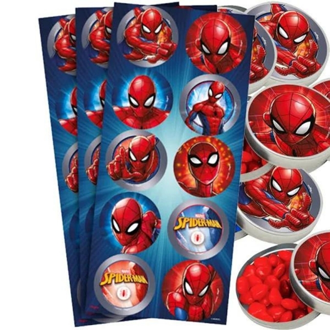 ADESIVO REDONDO SPIDER MAN 30 UN - ADESIVO REDONDO SPIDER MAN 30 UN ...