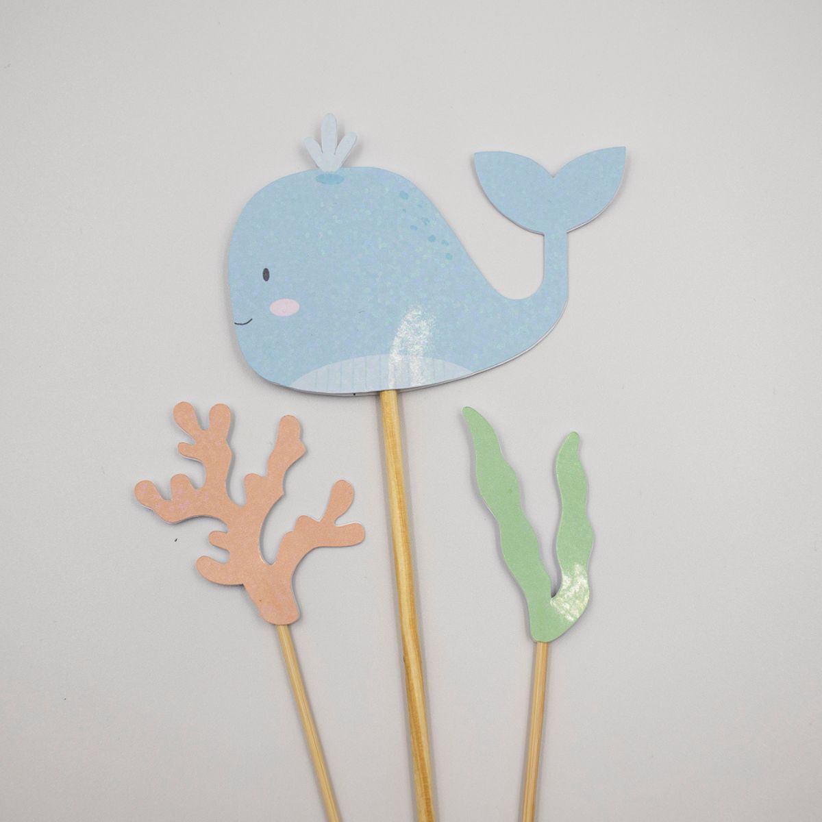 TOPO BOLO BALEIA E ALGAS - TOPO DE BOLO BALEIA E ALGAS - RICA FESTAS